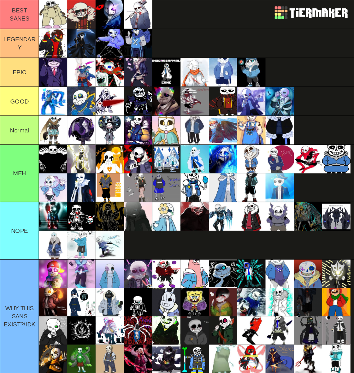 UNDERTALE AUS SANS Tier List (Community Rankings) - TierMaker