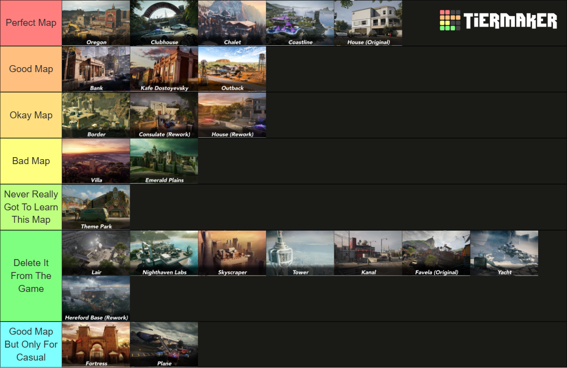 R6 Siege Maps (2024) Tier List (Community Rankings) - TierMaker