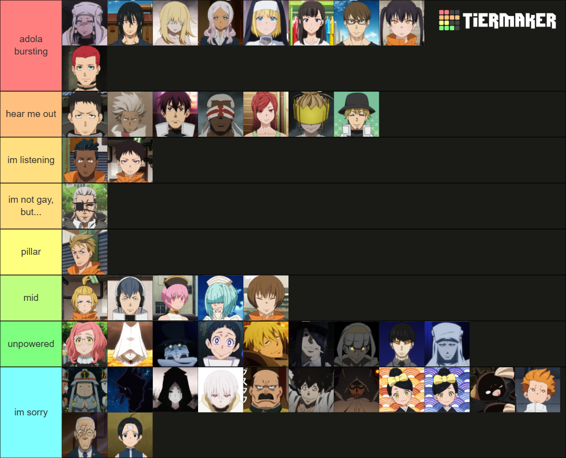 Fire Force Characters Tier List (Community Rankings) - TierMaker