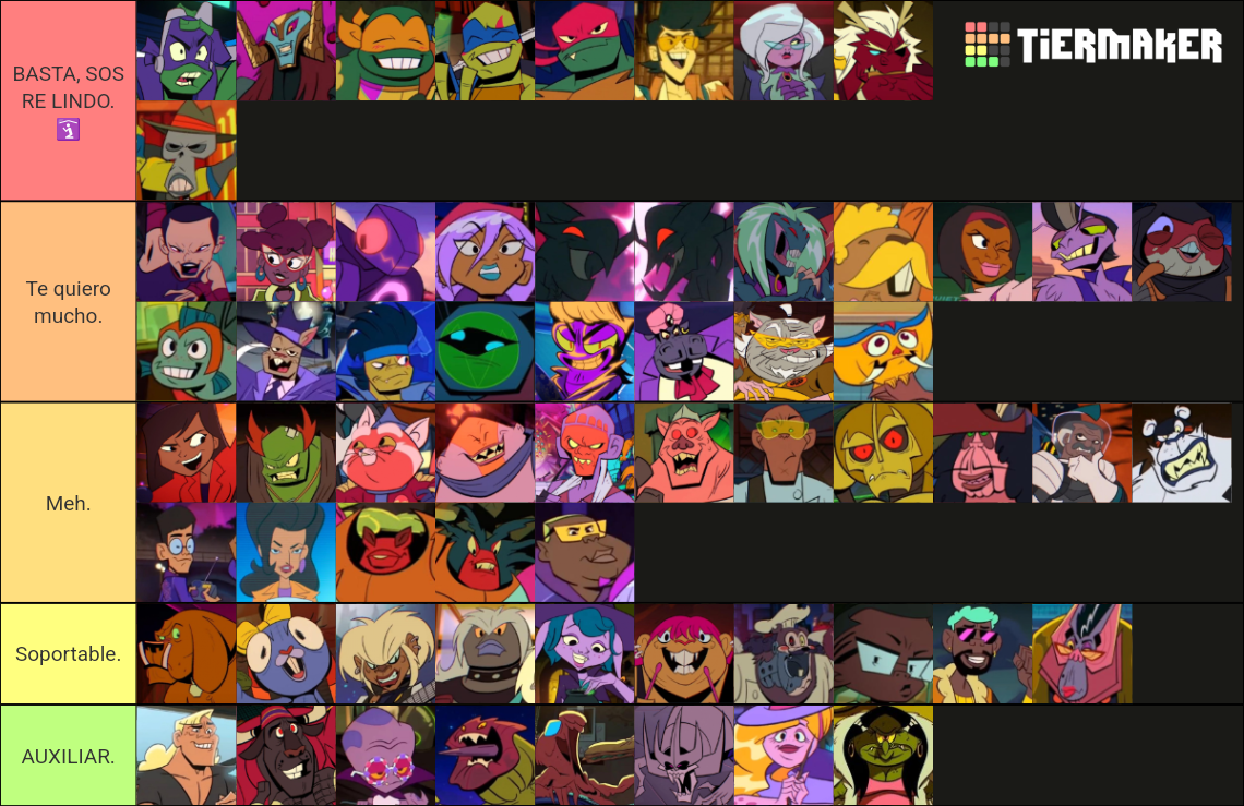 Rise of the TMNT character chart Tier List (Community Rankings) - TierMaker