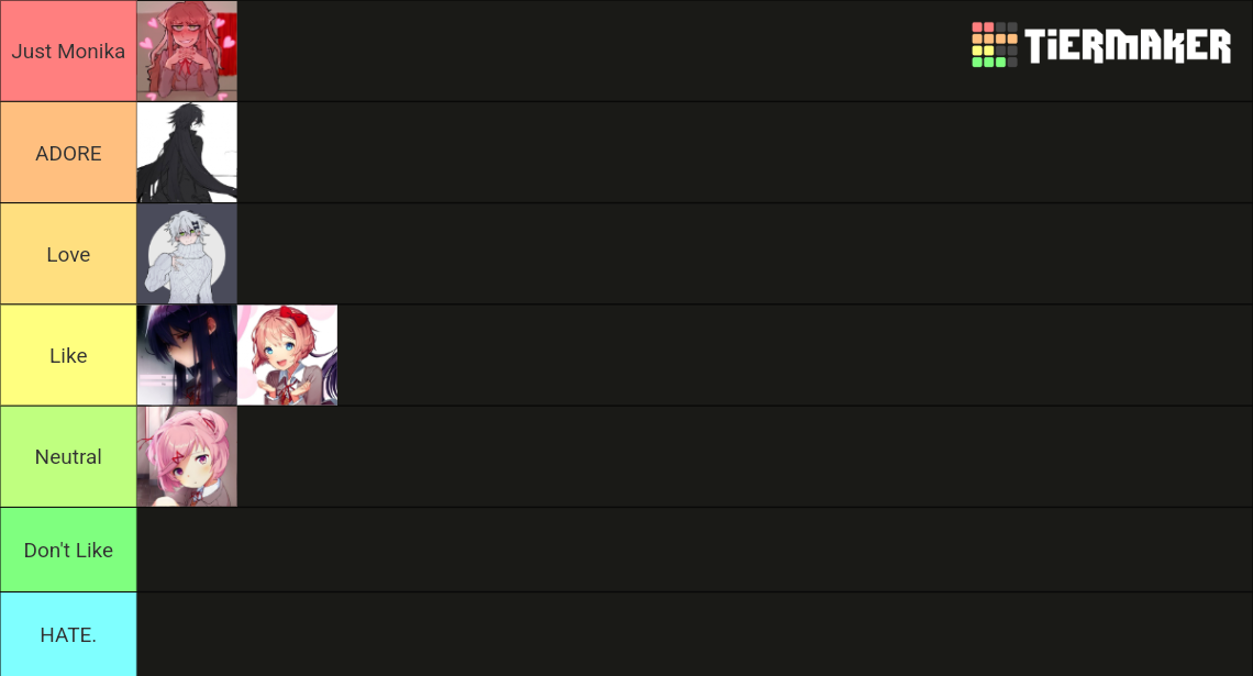 Canon's DDLC Tier List (Community Rankings) - TierMaker