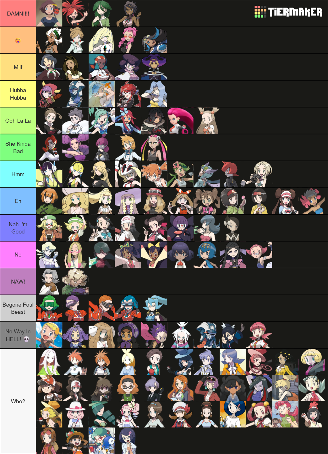 Pokemon Female Characters Tier List (Community Rankings) - TierMaker