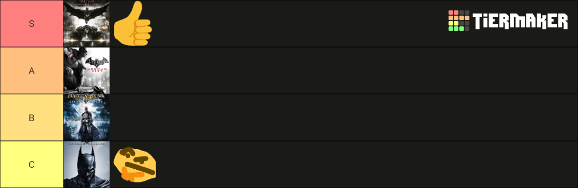 Batman Arkham Games Ranked Tier List (Community Rankings) - TierMaker