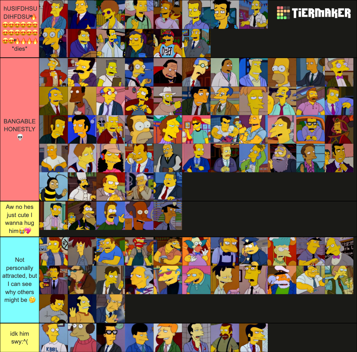 Hottest Simpsons Men Ranking Tier List (Community Rankings) - TierMaker
