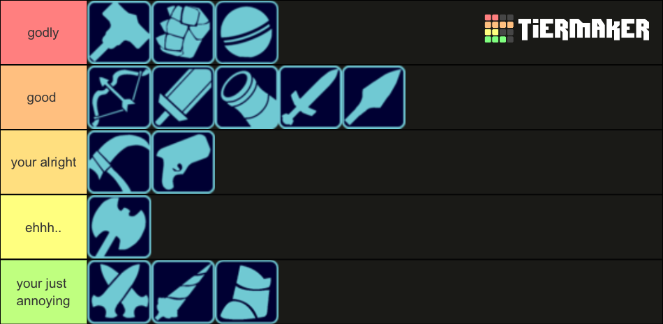 Brawlhalla All Weapons Tier List (Community Rankings) - TierMaker