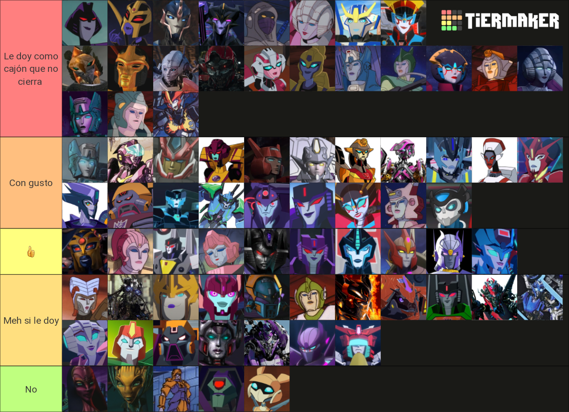 The Transformers Fem Bot Tier List (Community Rankings) - TierMaker