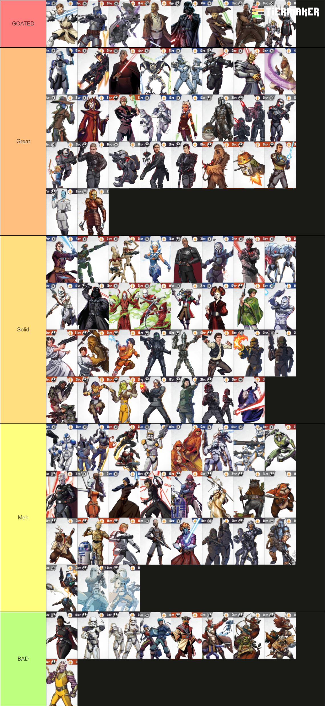 Star Wars: Shatterpoint Unit Tierlist Tier List (Community Rankings ...