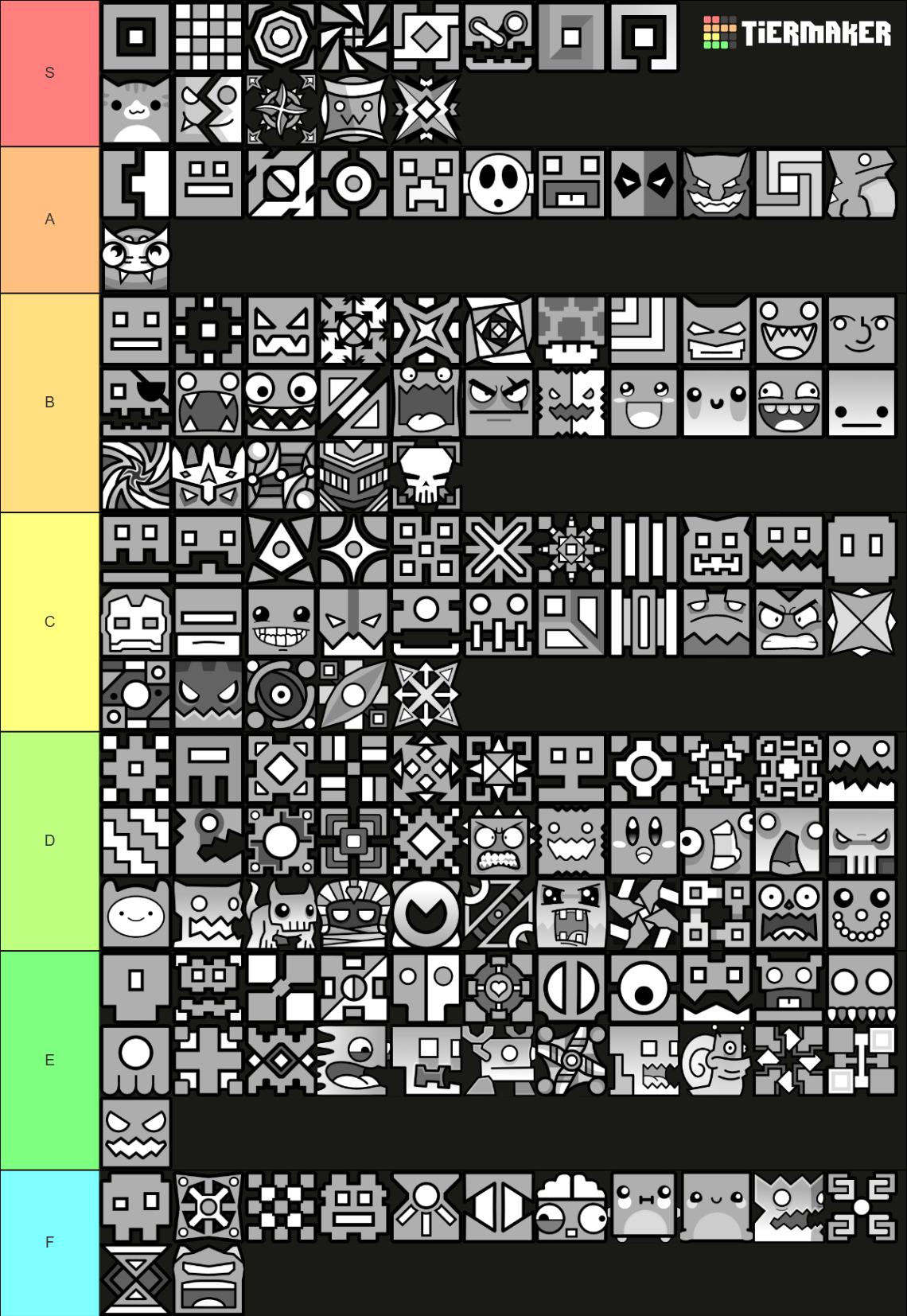 Geometry Dash Cubes Tier List (Community Rankings) - TierMaker