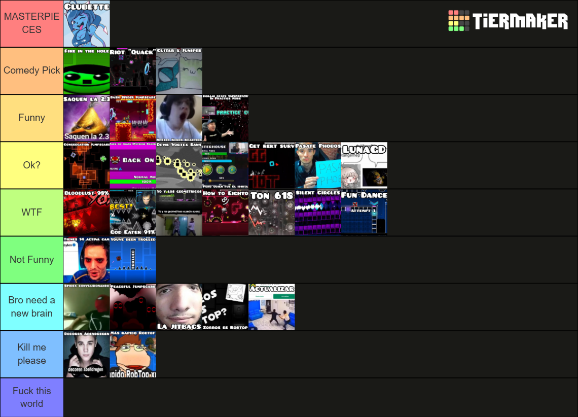 Geometry Dash Memes Tier List (Community Rankings) - TierMaker