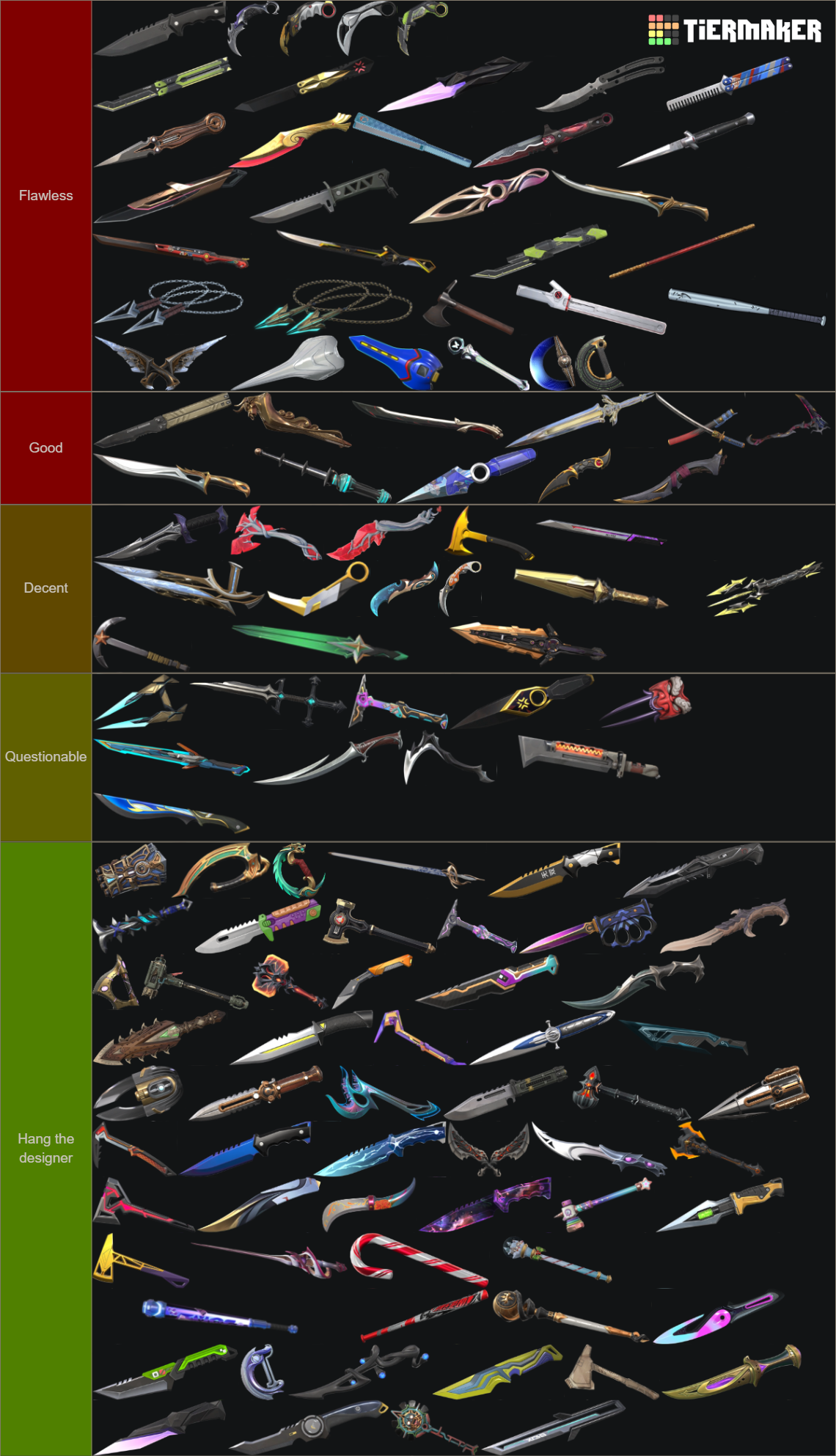 Valorant Melee / Knife Skins (January 2025) Tier List (Community ...