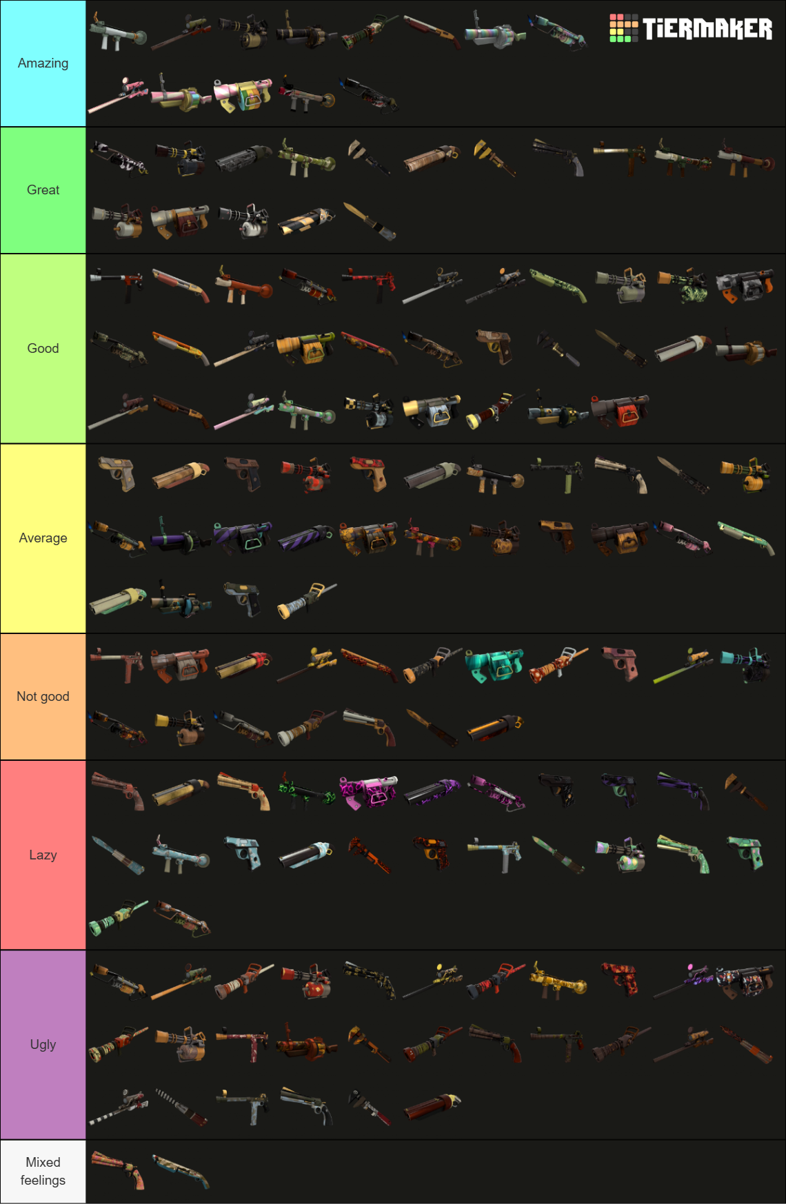 TF2 Weapon Skins Tier List (Community Rankings) - TierMaker