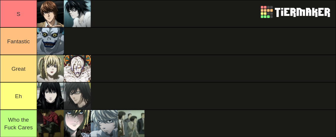 Death Note Characters Tier List (Community Rankings) - TierMaker