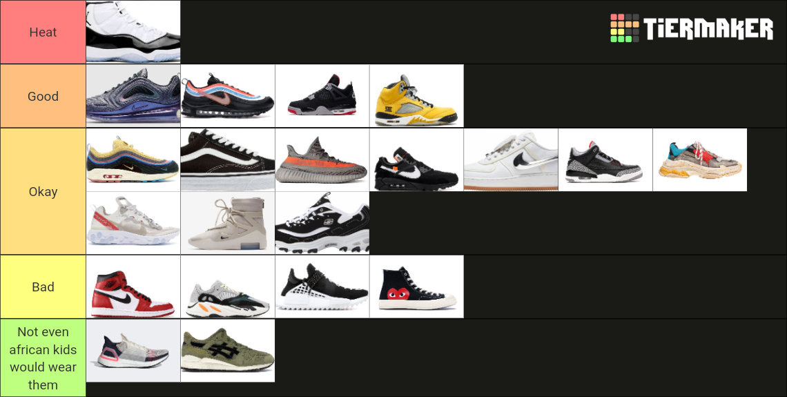 Shoes Tier List (Community Rankings) - TierMaker