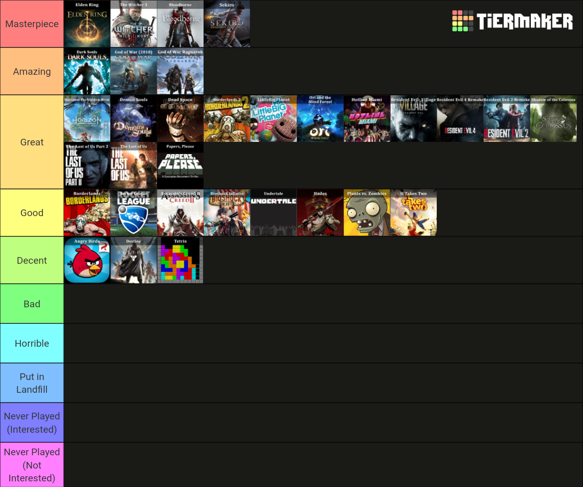 The Greatest Video Games of All Time (1971-2023) Tier List (Community ...