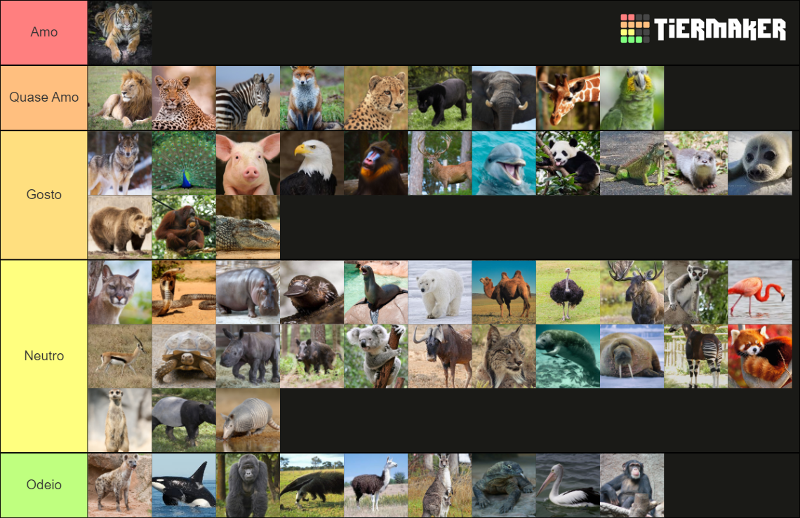 Zoo Animals Tier List (Community Rankings) - TierMaker