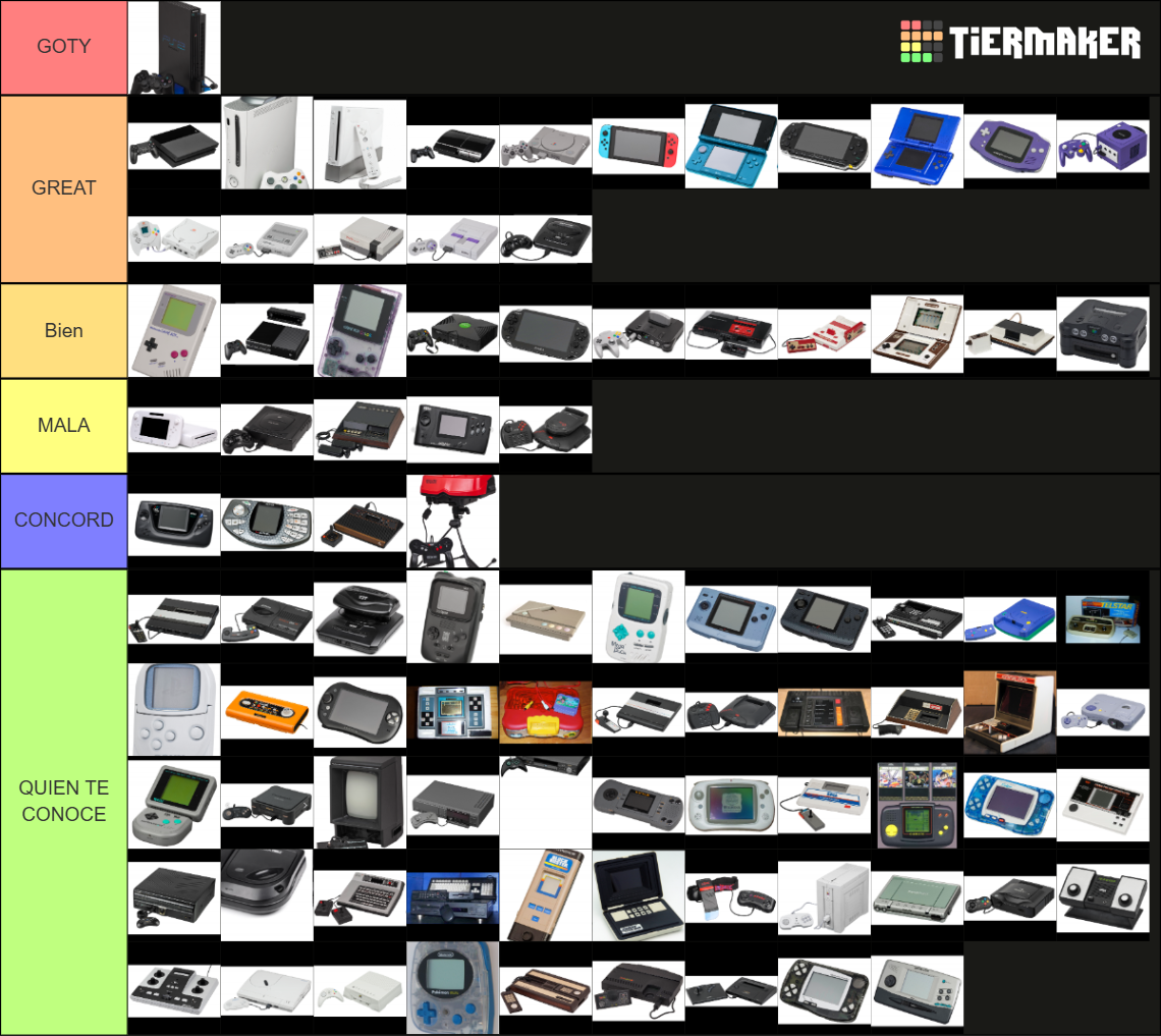 Every single video game console Tier List (Community Rankings) - TierMaker
