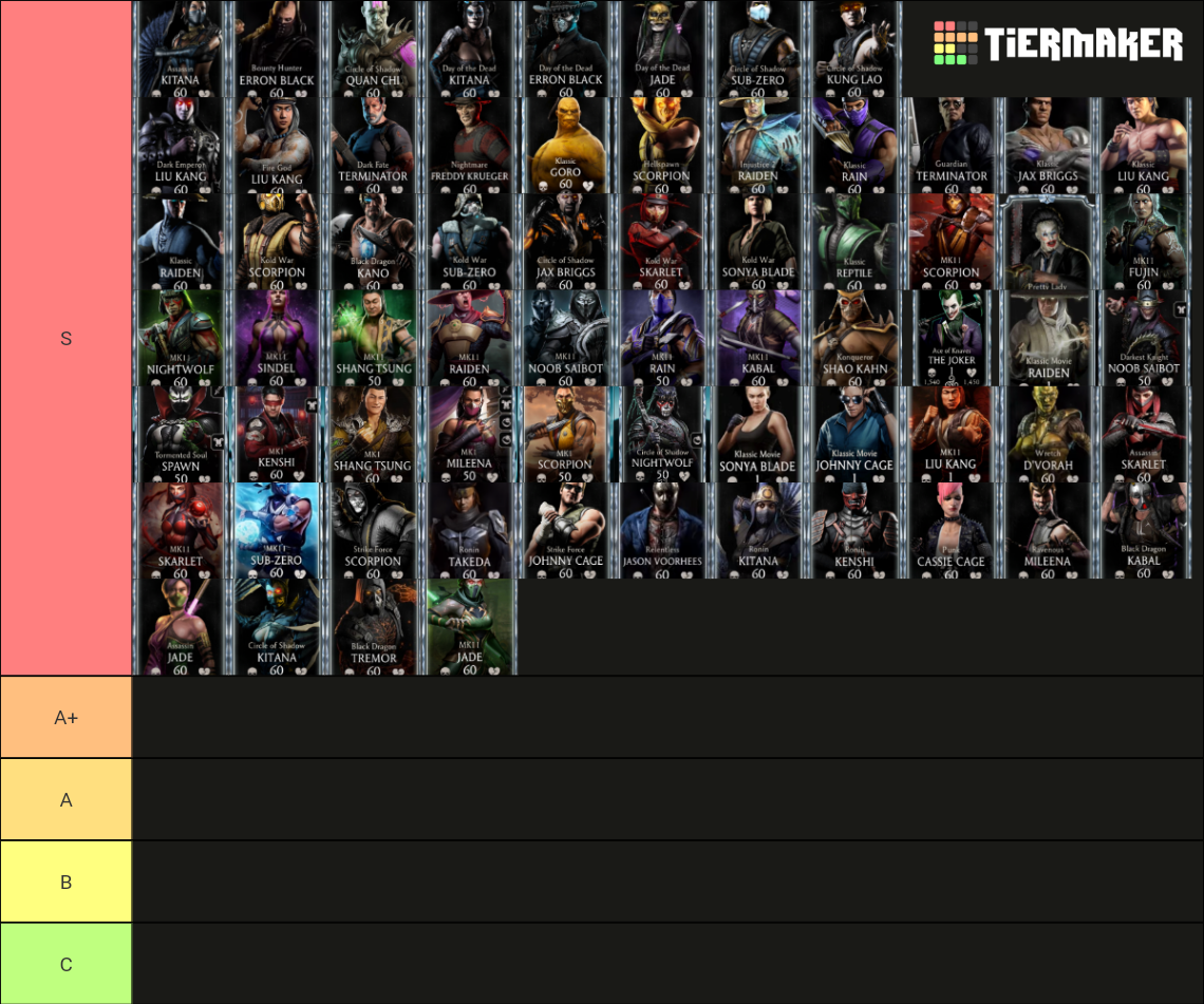 MK Mobile Diamond (FULL) Tier List (Community Rankings) - TierMaker