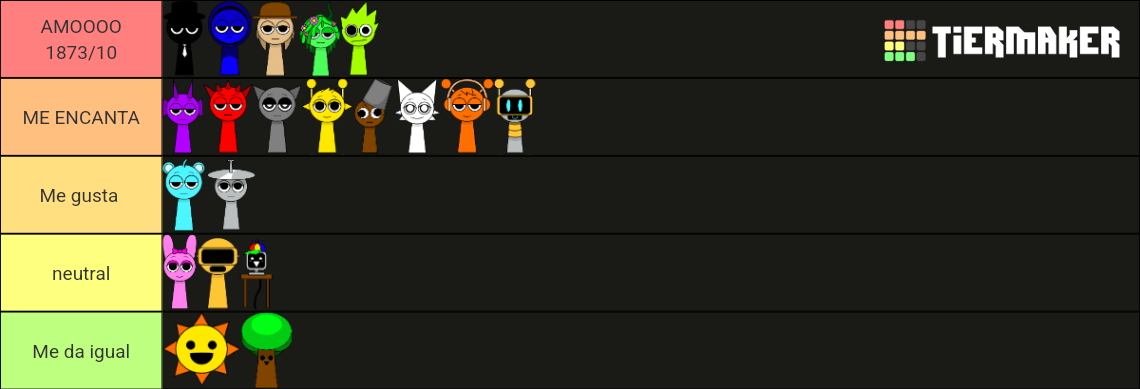 Sprunki Tier List (Community Rankings) - TierMaker