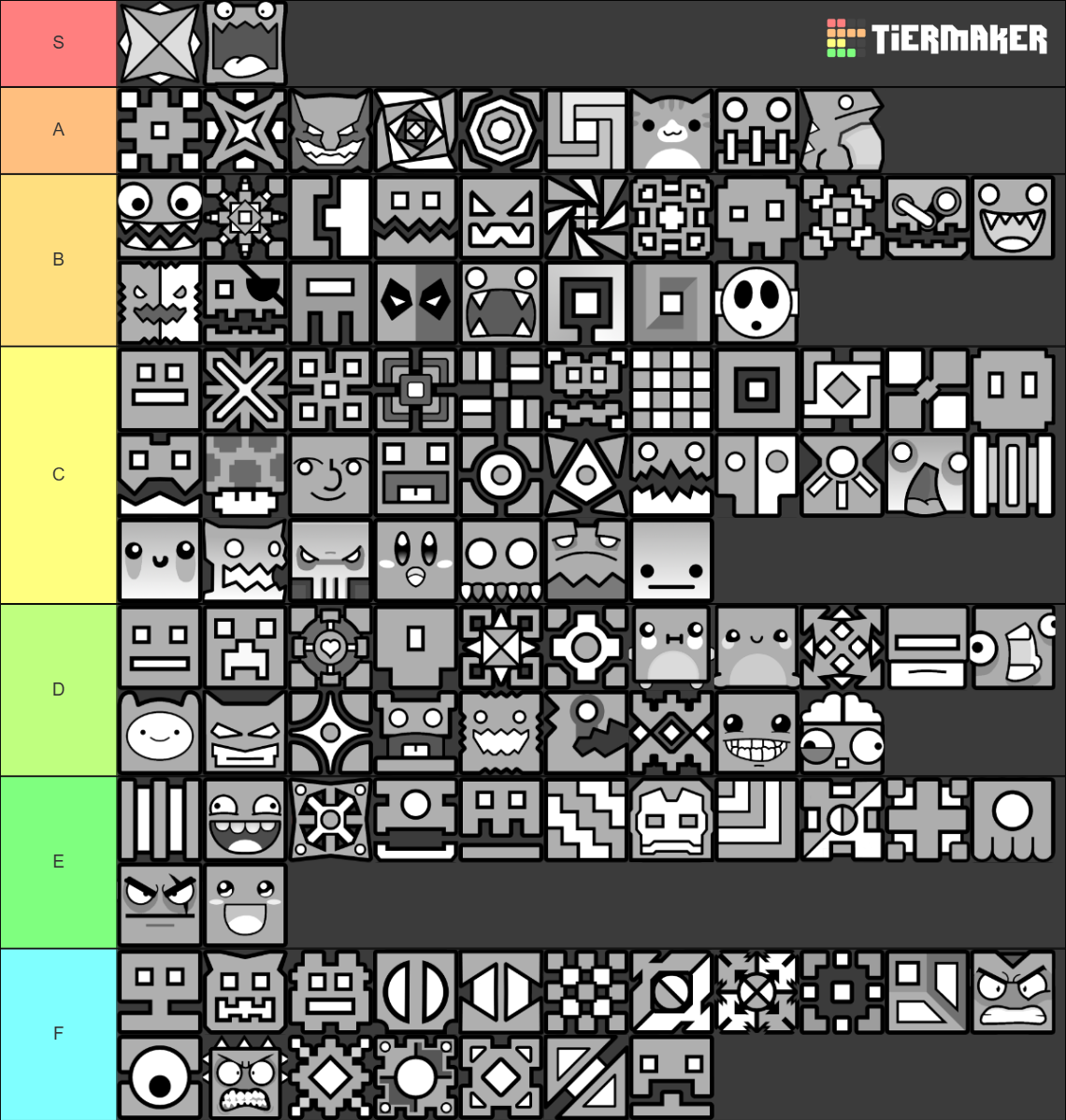 Geometry Dash Cubes Tier List (Community Rankings) - TierMaker