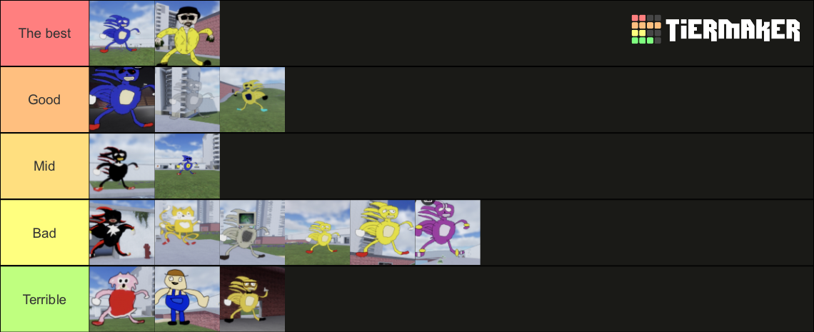 Sanic chase sanic Tier List (Community Rankings) - TierMaker