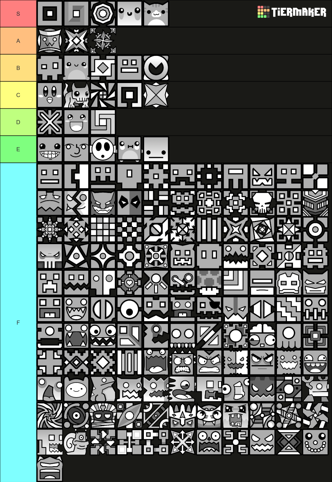 Geometry Dash Cubes Tier List (Community Rankings) - TierMaker