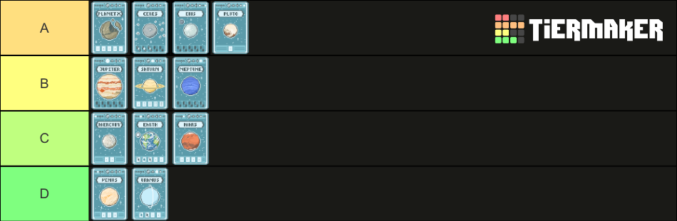 Balatro Planets Tier List (Community Rankings) - TierMaker