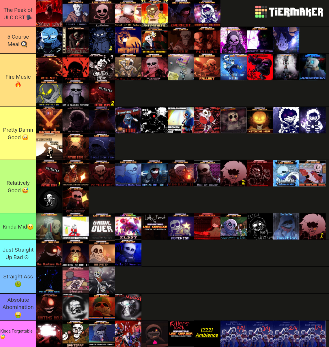 ULC music tierlist Tier List (Community Rankings) - TierMaker