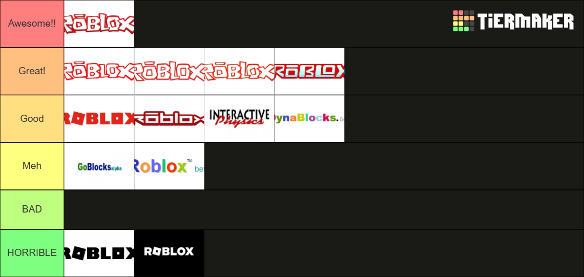 Roblox Logos Tier List (Community Rankings) - TierMaker