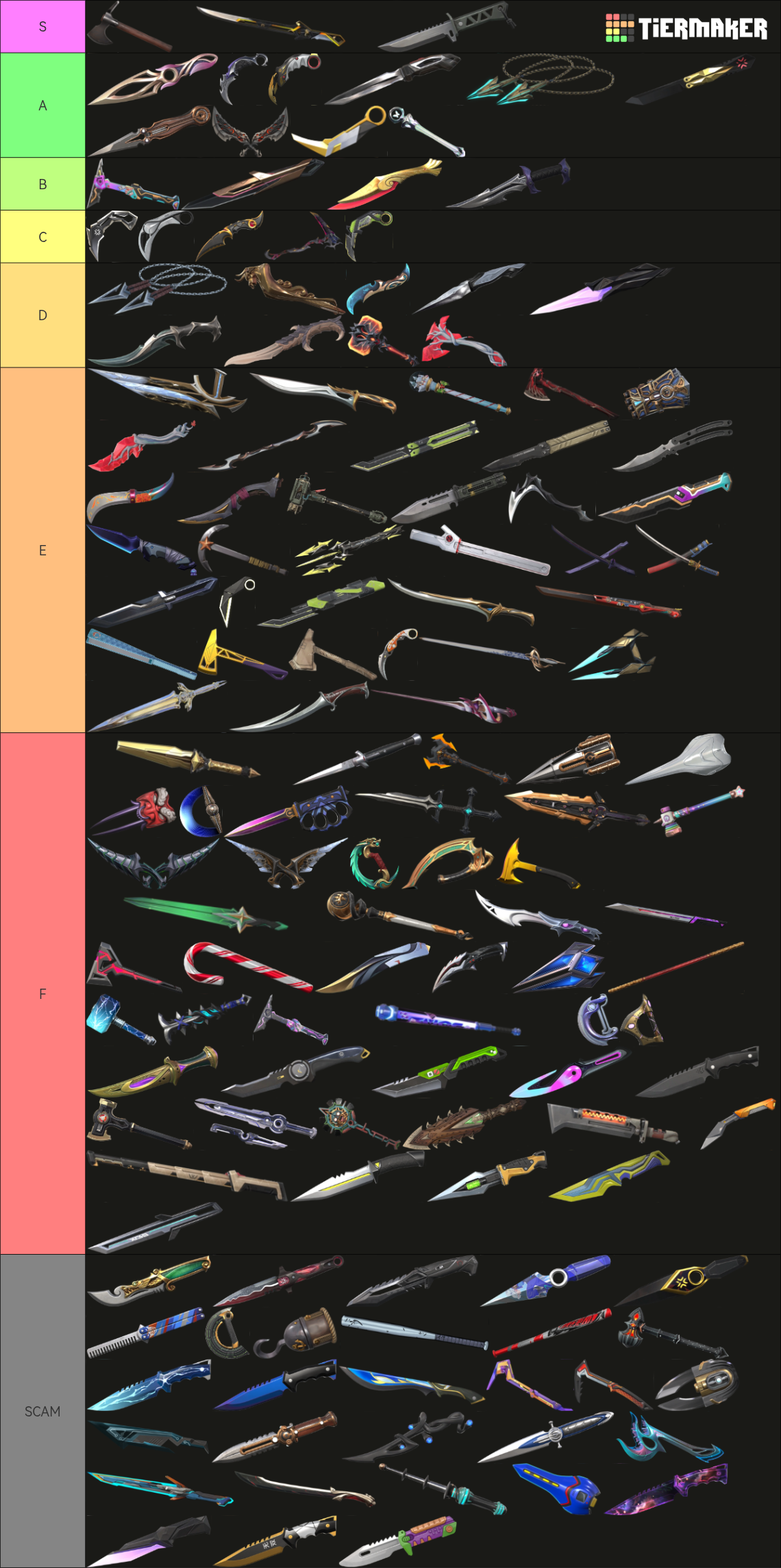 Valorant Melee / Knife Skins (August 2025) Tier List (Community ...