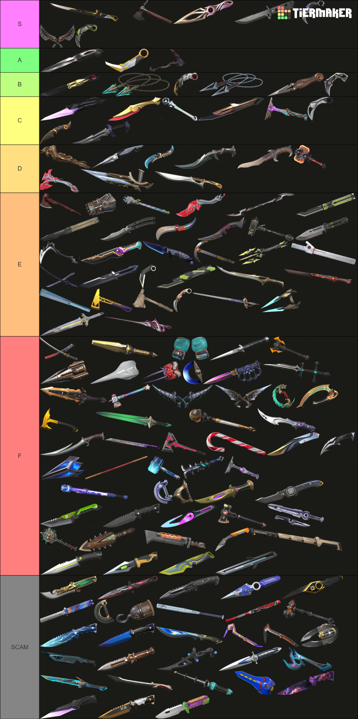 Valorant Melee / Knife Skins (August 2025) Tier List (Community ...