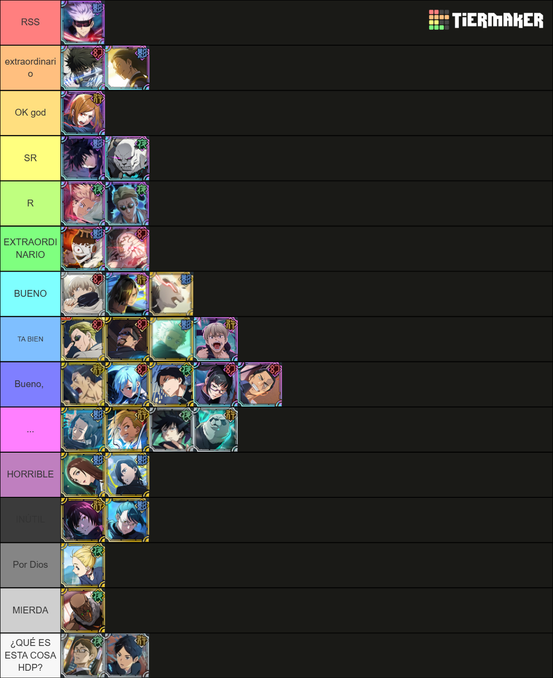 Jujutsu Kaisen phantom parade Tier List (Community Rankings) - TierMaker Jujutsu Kaisen phantom parade Tier List (Community Rankings) - TierMaker