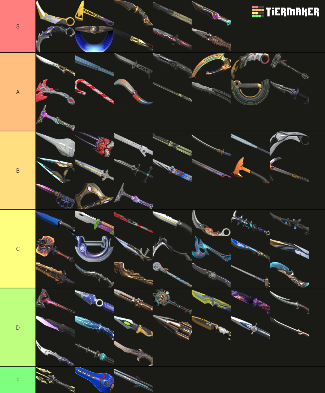 Valorant Knife Skins (June 2023) Tier List (Community Rankings) - TierMaker