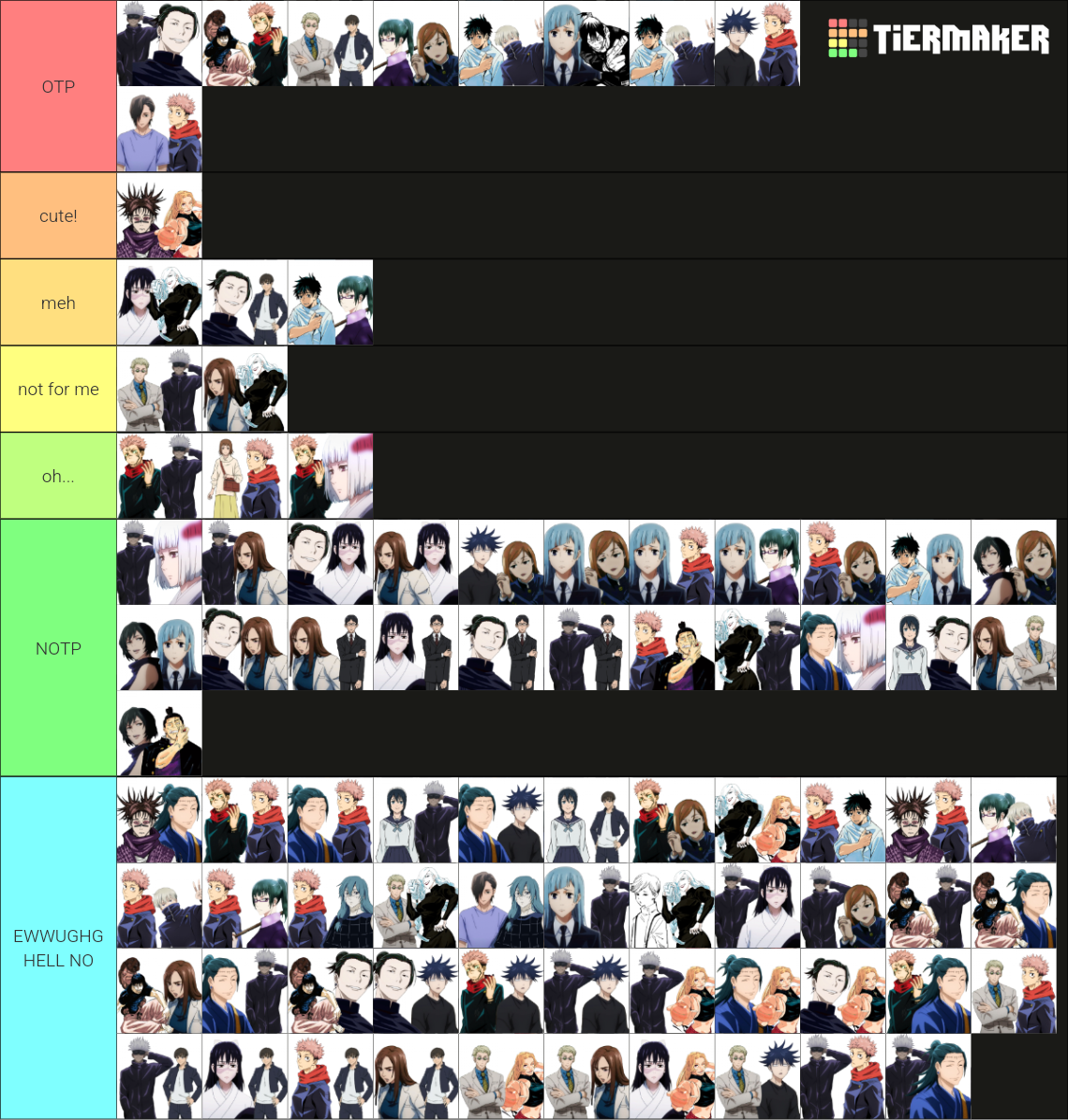 (JJK) Jujutsu Kaisen Ships Tier List (Community Rankings) - TierMaker