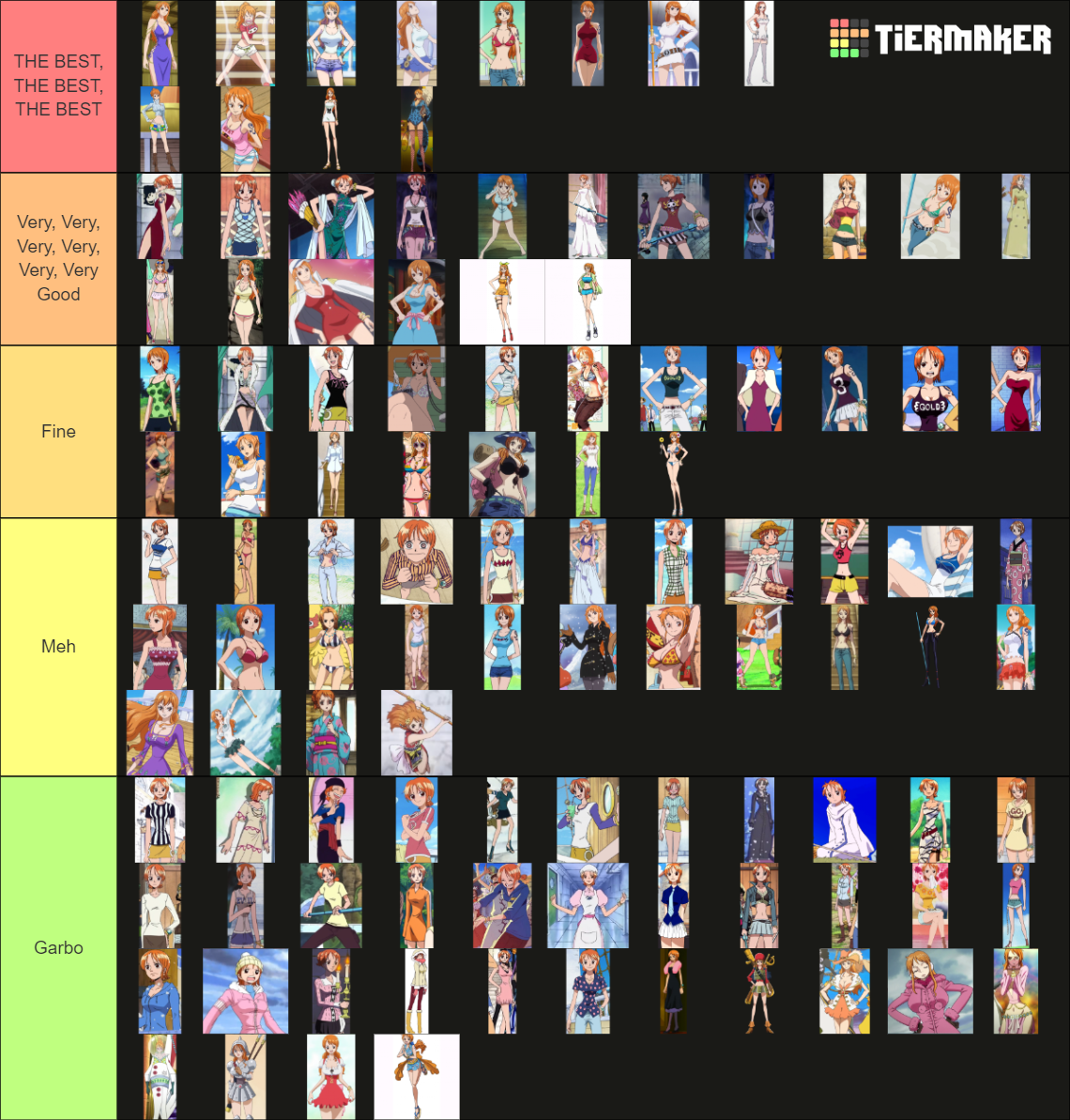 Nami's Outfits (One Piece) Tier List (Community Rankings) - TierMaker
