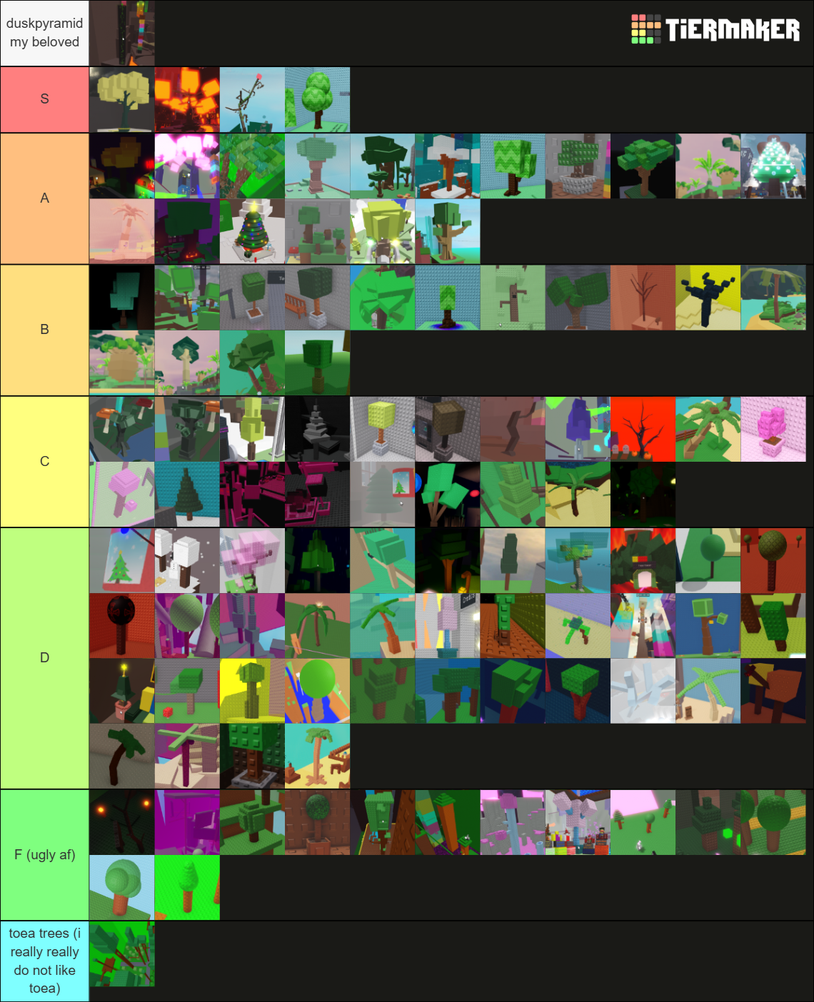JToH Trees Tier List (Community Rankings) - TierMaker