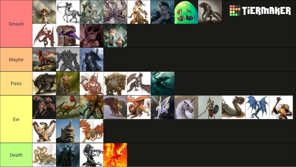 Fantasy Creatures & Monsters Tier List (Community Rankings) - TierMaker