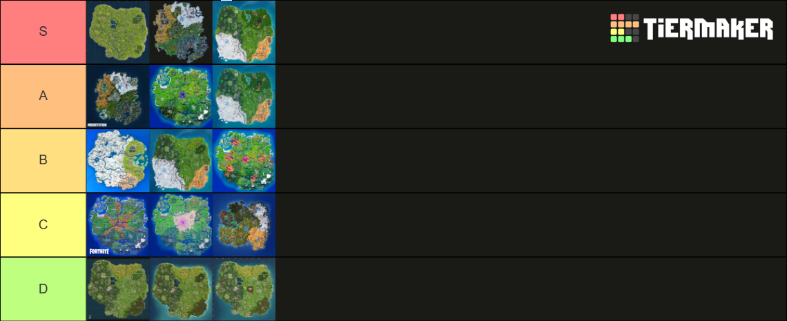 fortnite BR maps Tier List (Community Rankings) - TierMaker