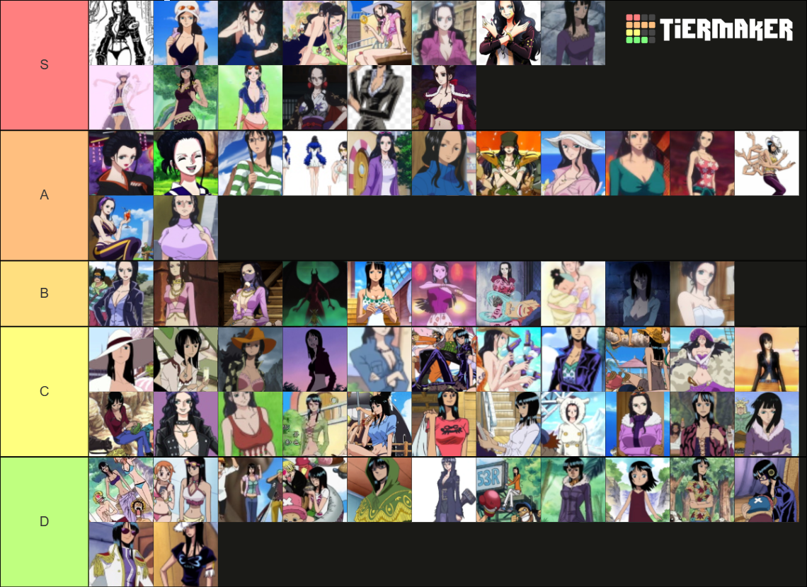 Nico Robin Outfits (One Piece: Show, Movies, Manga, & OPs) Tier List ...