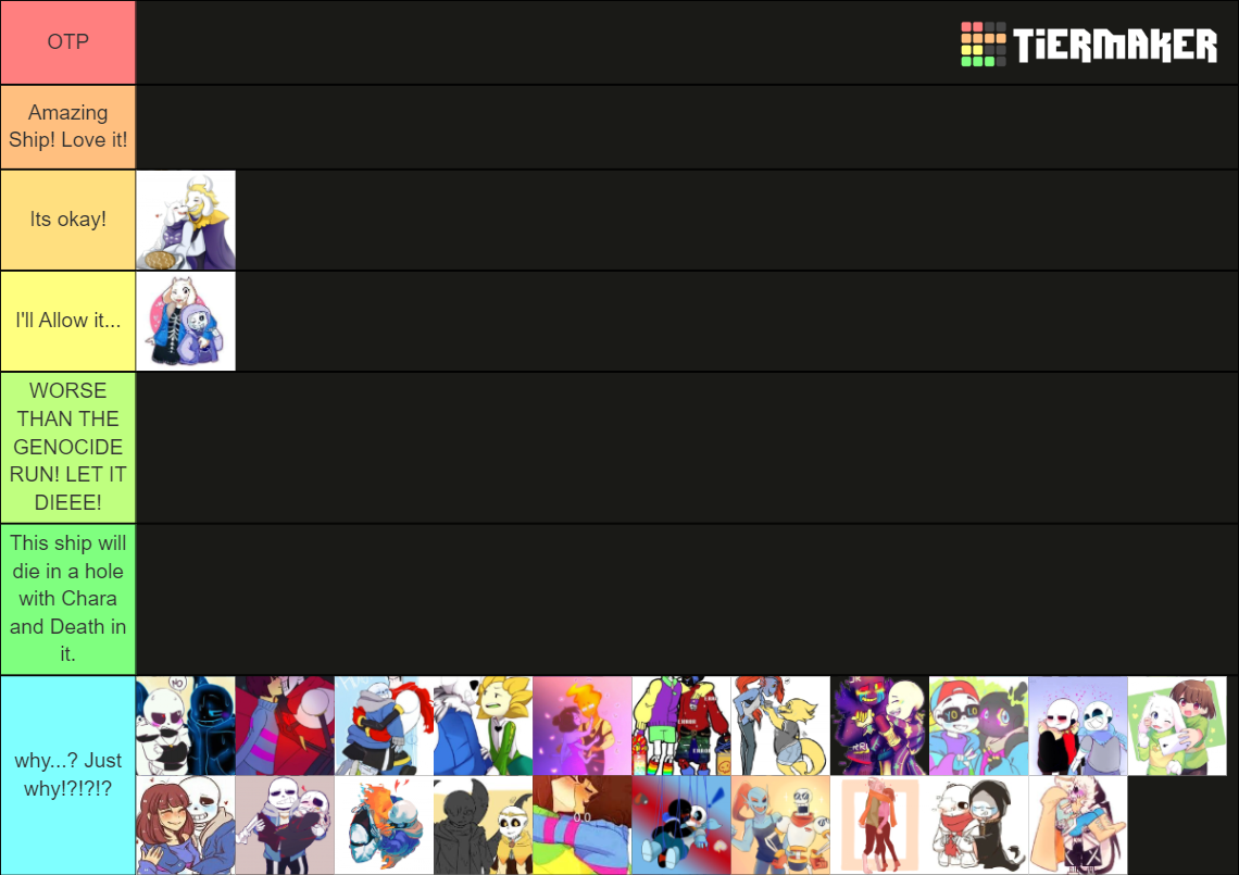 Undertale Ships Tier List (Community Rankings) - TierMaker