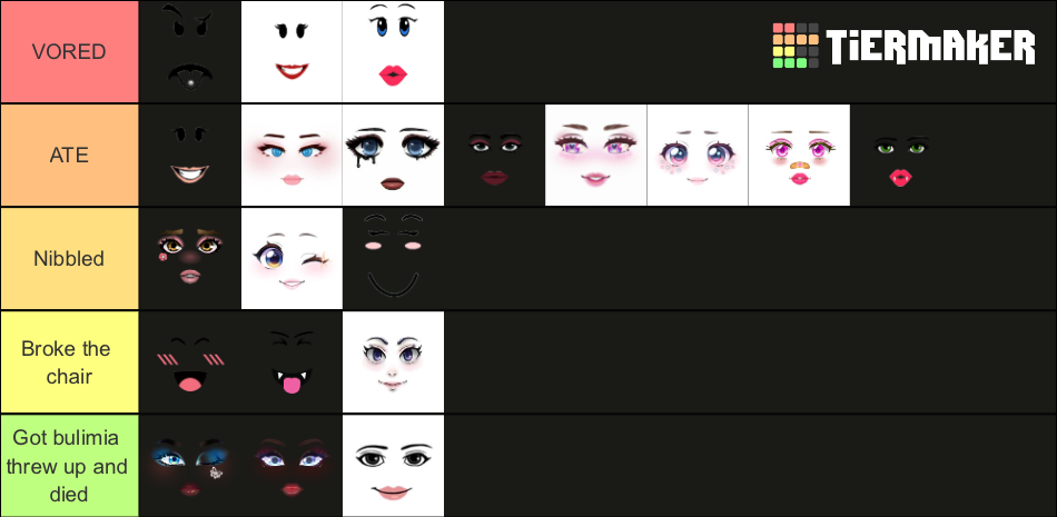 Roblox Barbie Faces Tierlist (ALL FACES) Tier List (Community Rankings ...