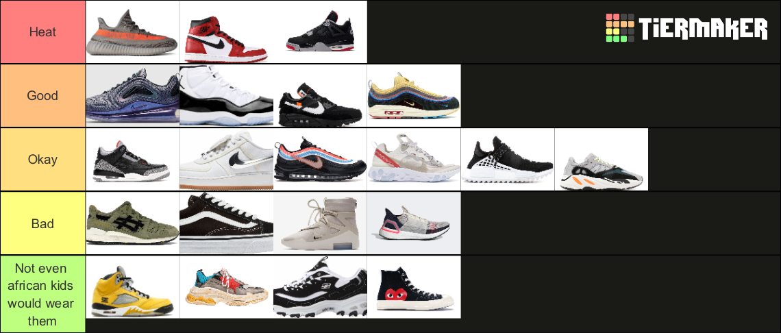 Shoes Tier List (Community Rankings) - TierMaker