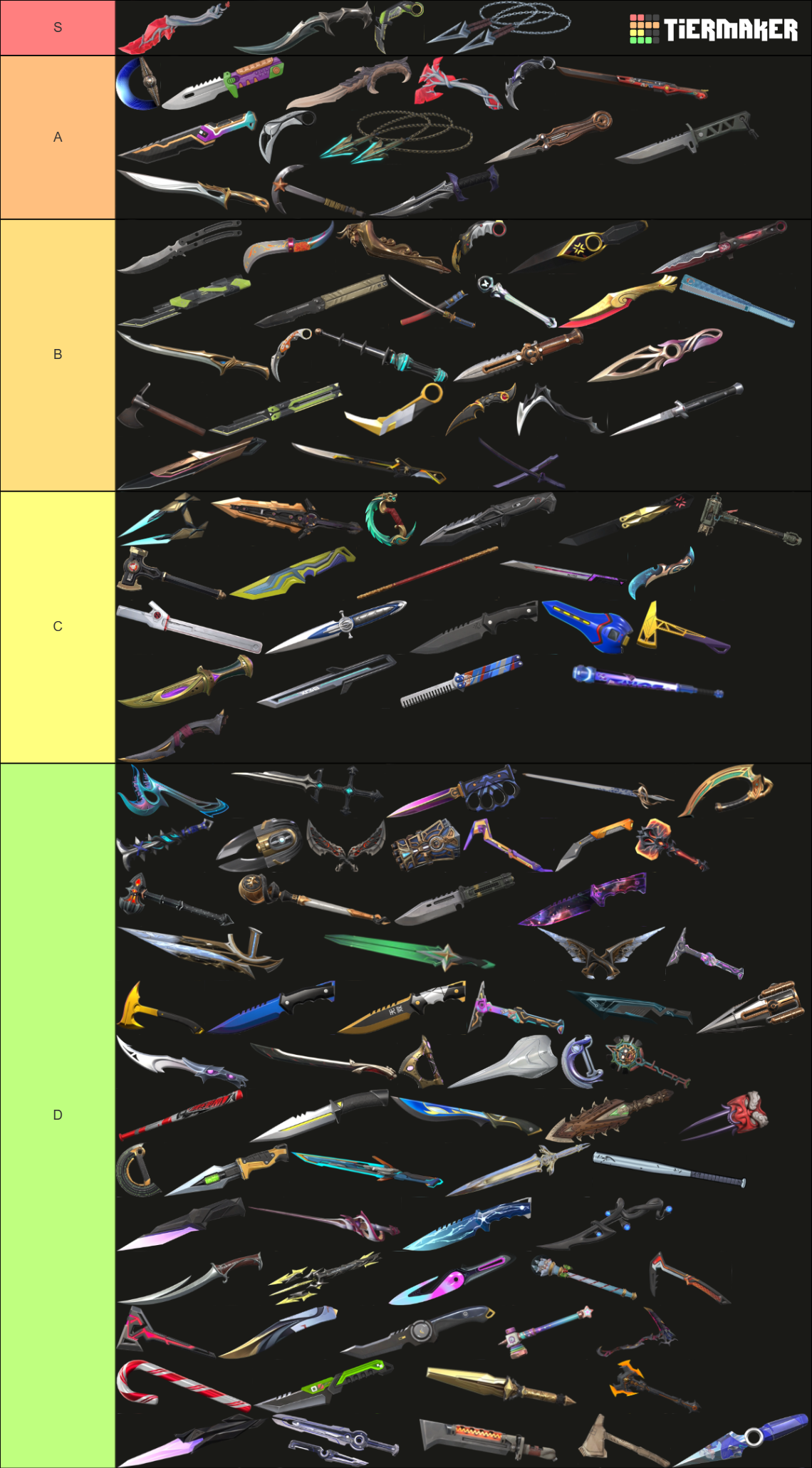 Valorant Melee / Knife Skins (January 2025) Tier List (Community ...