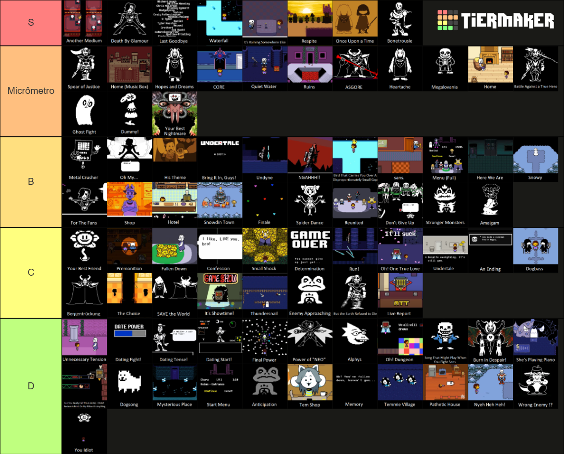 Undertale OST/Songs Tier List (Community Rankings) - TierMaker
