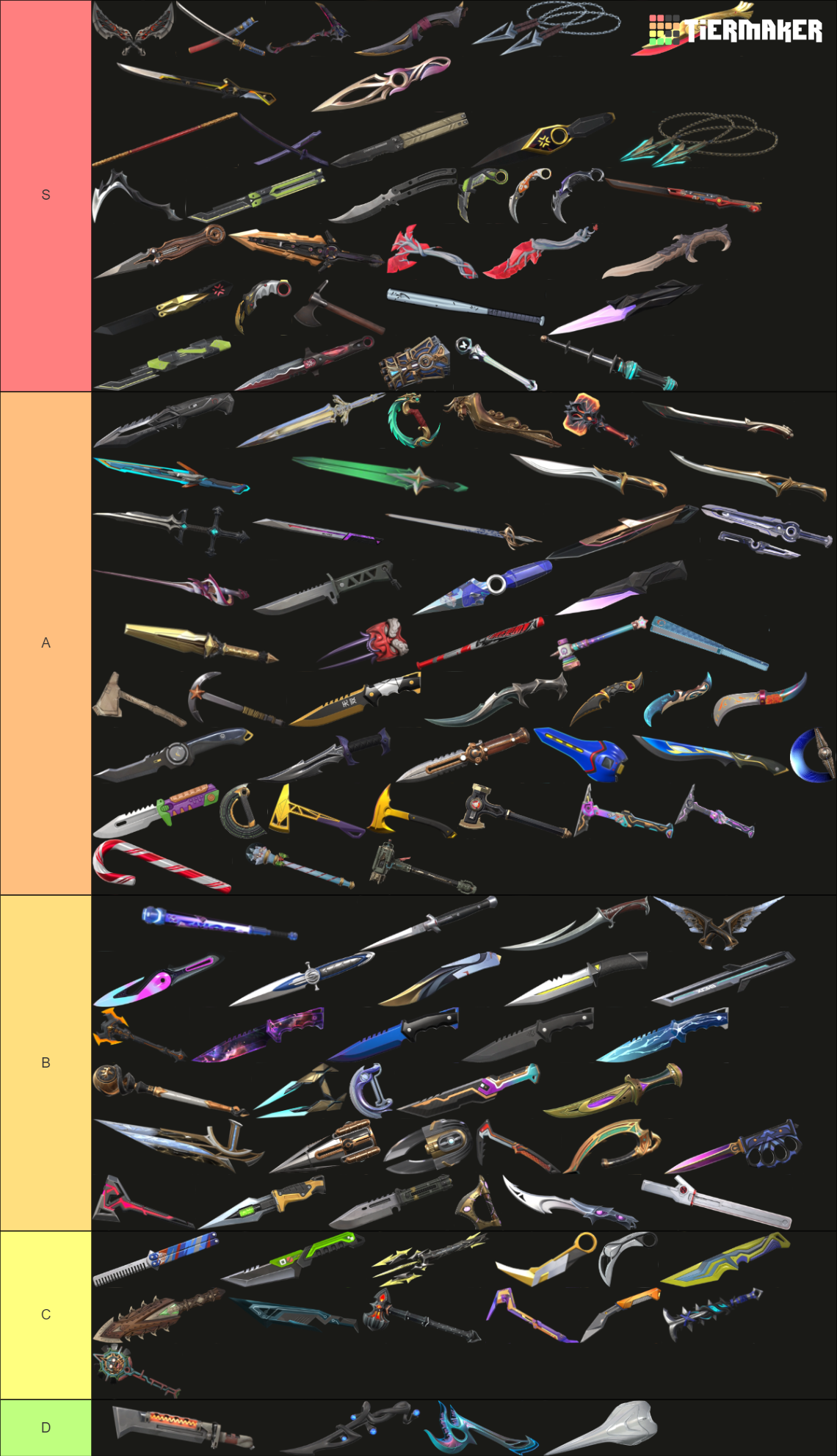 Valorant Melee / Knife Skins (January 2025) Tier List (Community ...