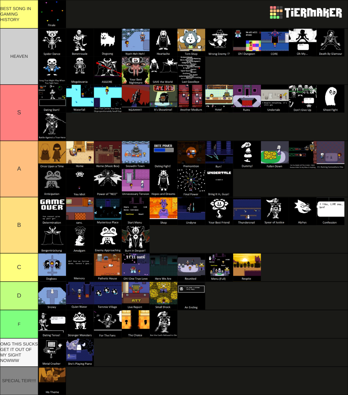 Undertale OST/Songs Tier List (Community Rankings) - TierMaker