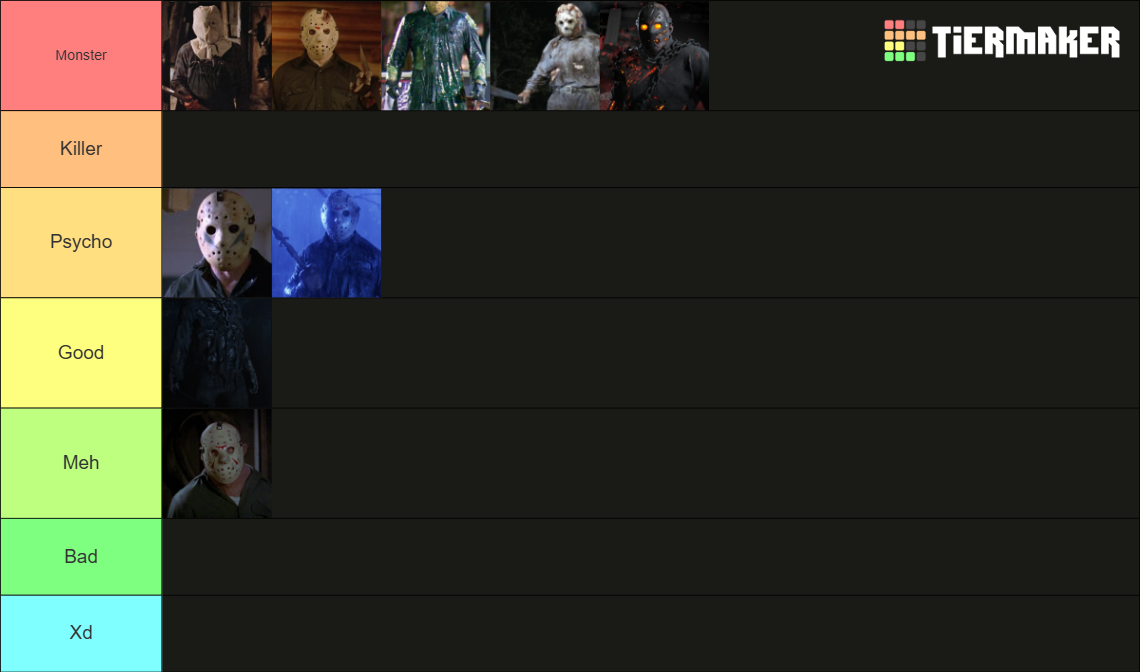 Friday the 13th Jason voorhees Tier List (Community Rankings) - TierMaker
