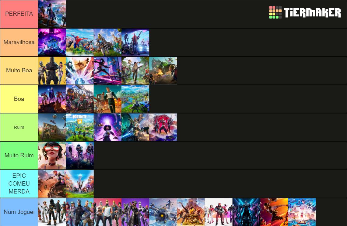 Fortnite Seasons (C1S1-C6S2) Tier List (Community Rankings) - TierMaker