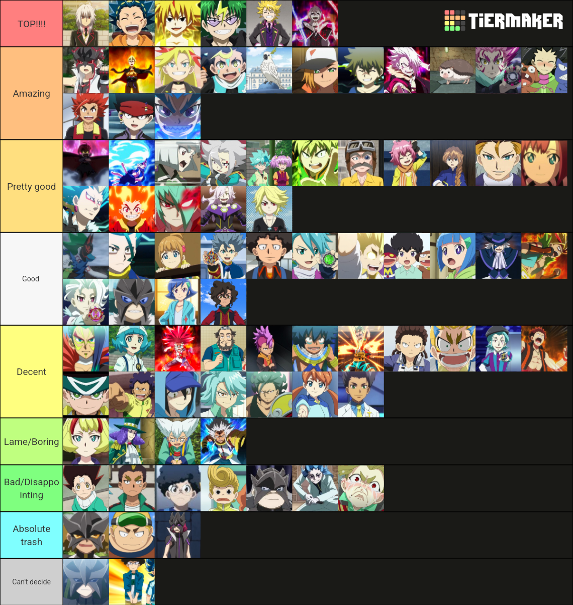 Ultimate Beyblade Burst character template Tier List (Community ...
