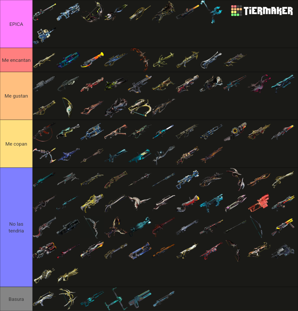 Warframe Weapon Tier List (Community Rankings) - TierMaker