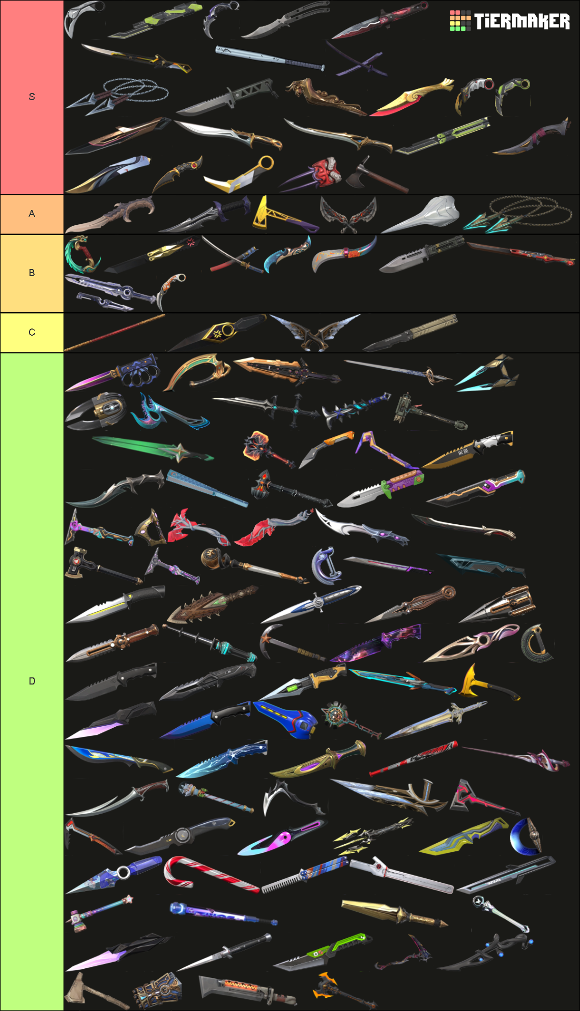 Valorant Melee / Knife Skins (January 2025) Tier List (Community ...